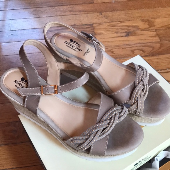 Spring Step | Shoes | Beautiful Studded Wedge Sandals | Poshmark